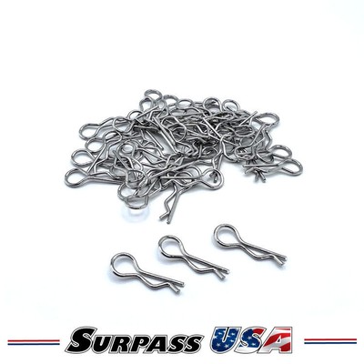 Surpass USA 1/10 Bent Body Pins Silver (50pcs) Traxxas HPI Losi ARRMA ...