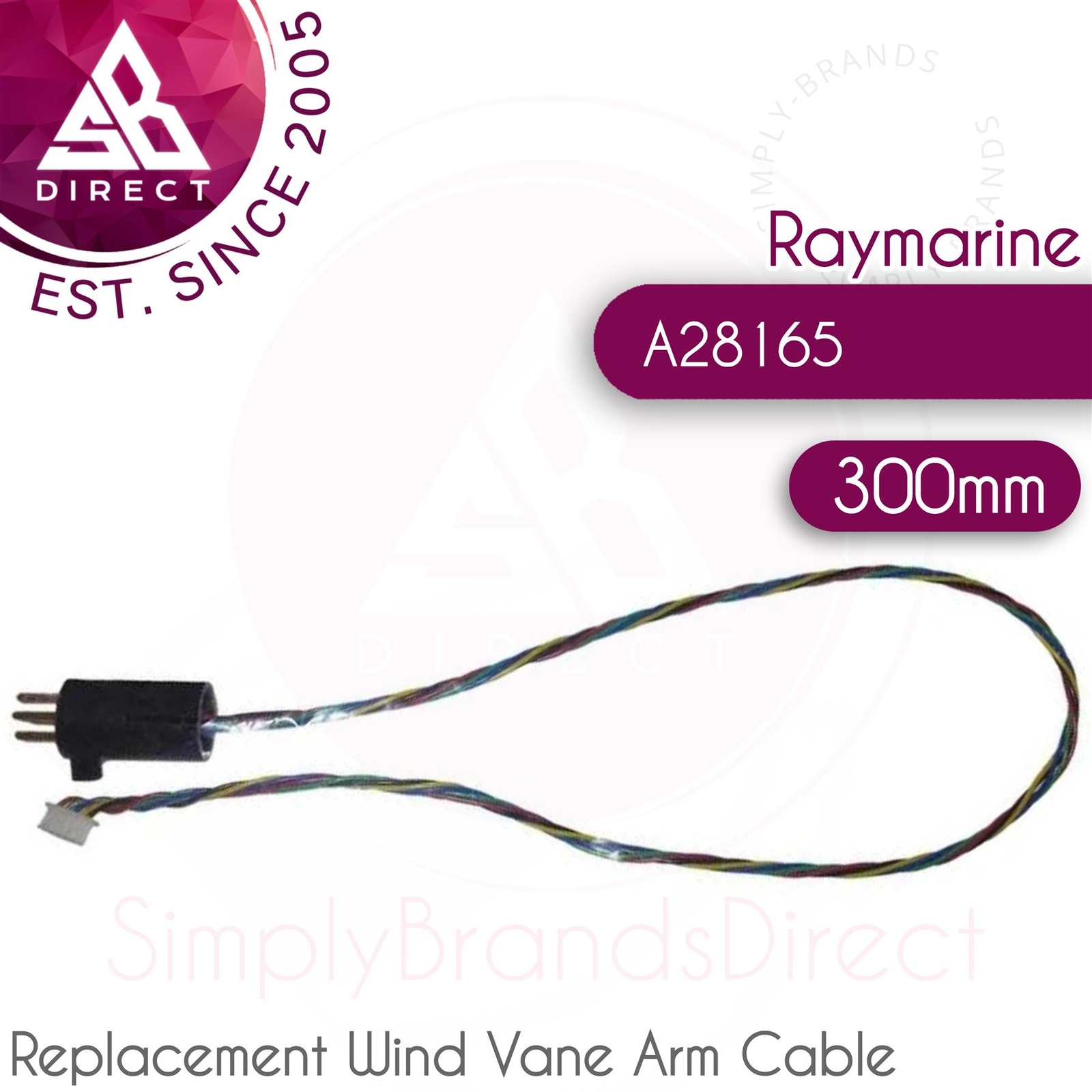 Raymarine Autohelm St60 Wind Vane Arm Cable 300mm A28165 Windvane 5 Pin ...