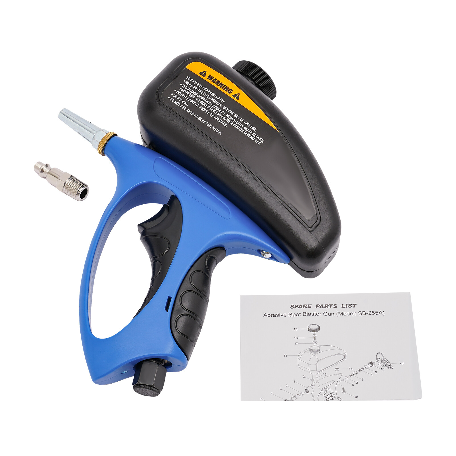 Ozito Air Sand Blasting Gun Chipped Paint Rust Removal Blaster ...