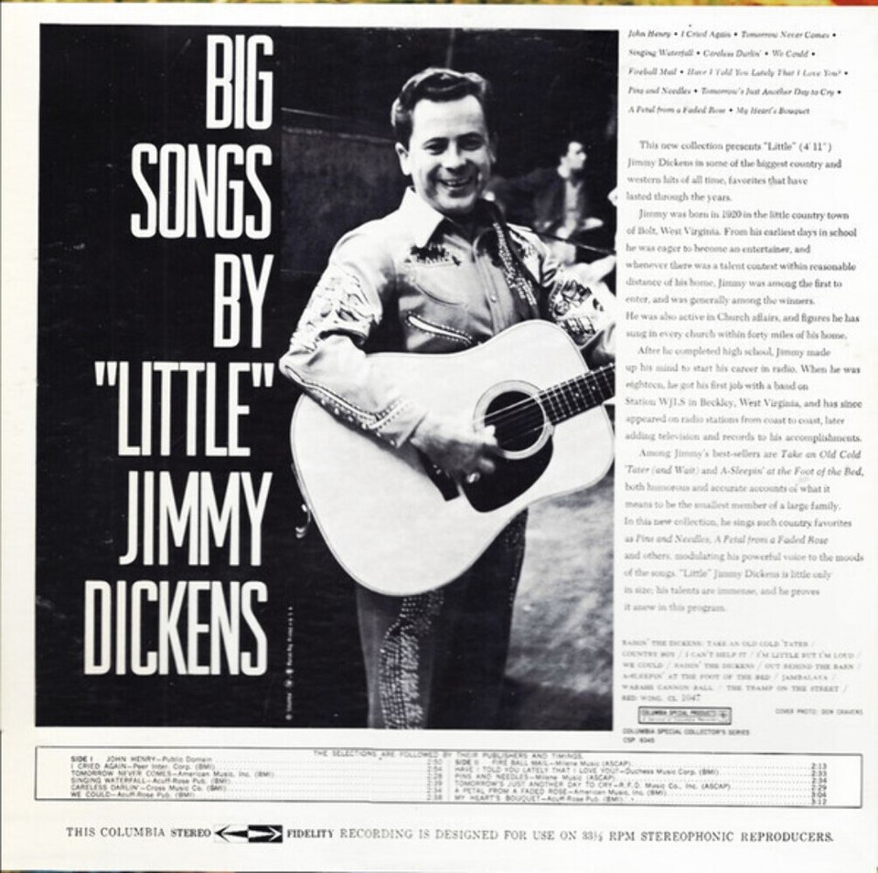 Little Jimmy Dickens - Big Songs By "Little" Jimmy Dickens - Columbia ...