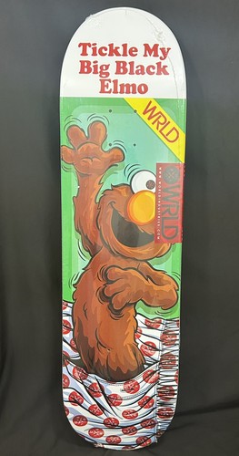 Rare World Industries Skateboard Deck Vtg Black Elmo LTD 8.25 New In ...