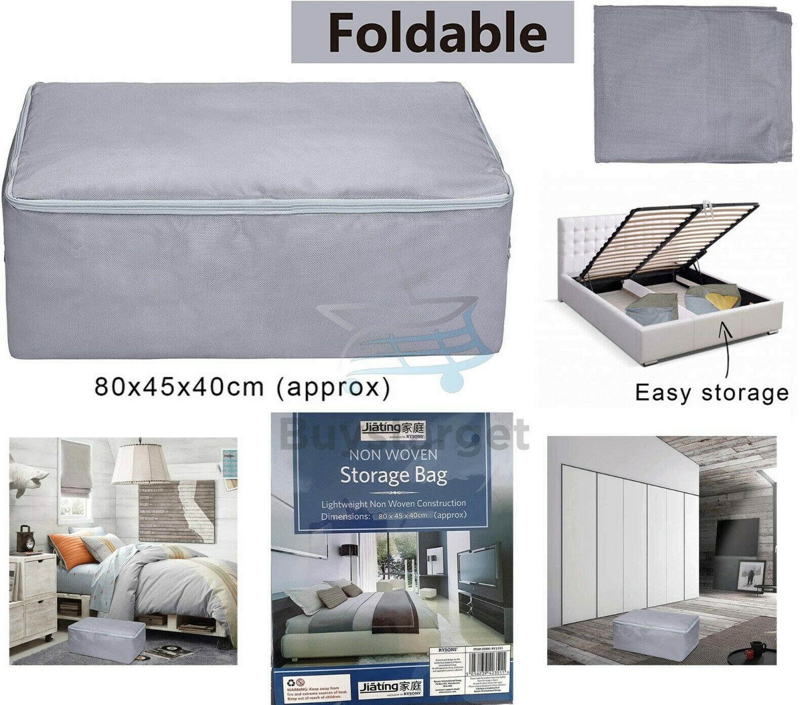 🔥Large Waterproof Breathable Storage Bag Box Clothes Quilt Duvet ...