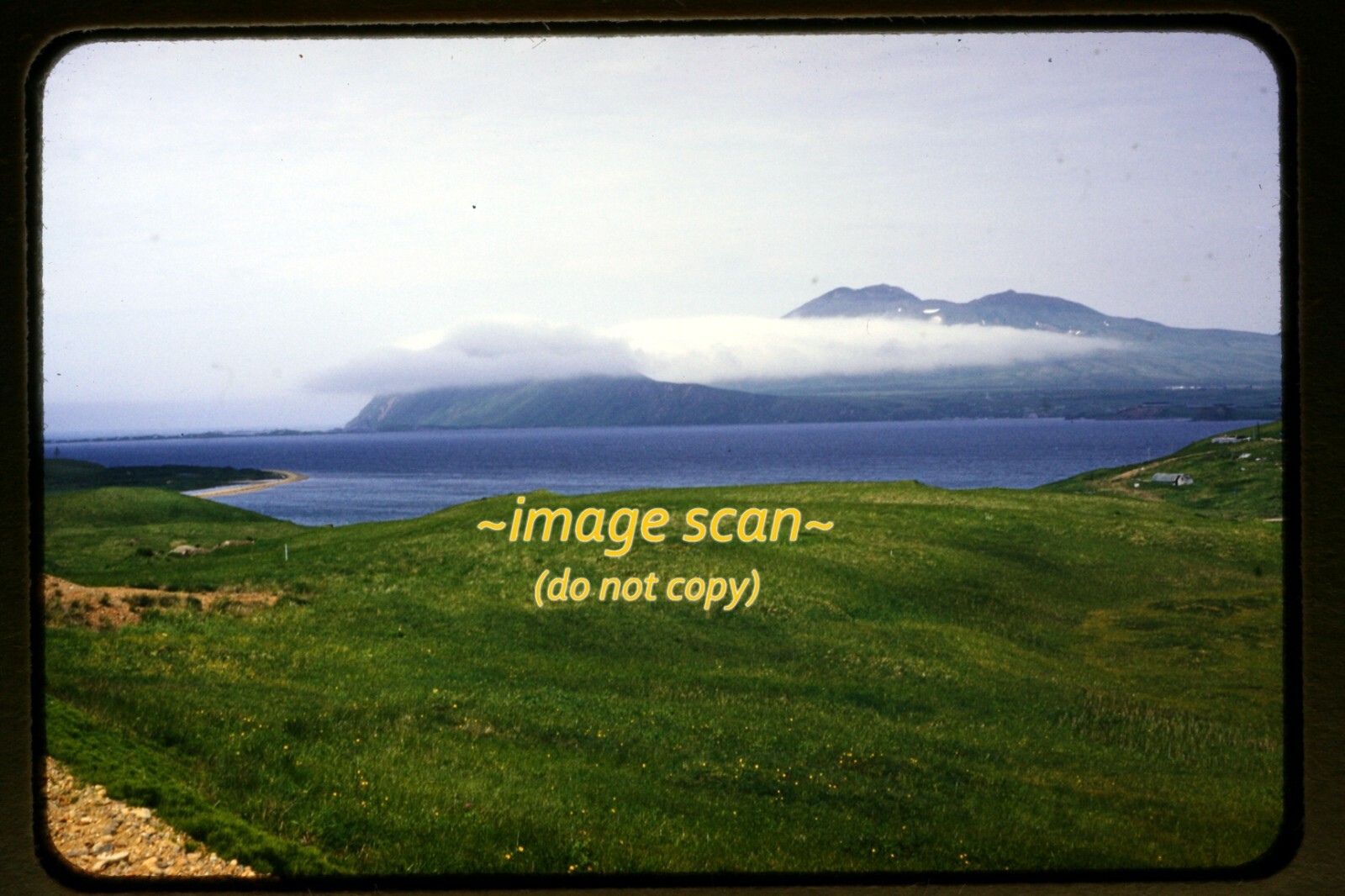 View over Navy NAS Adak, Aleutian Islands Alaska in 1954, Kodachrome ...