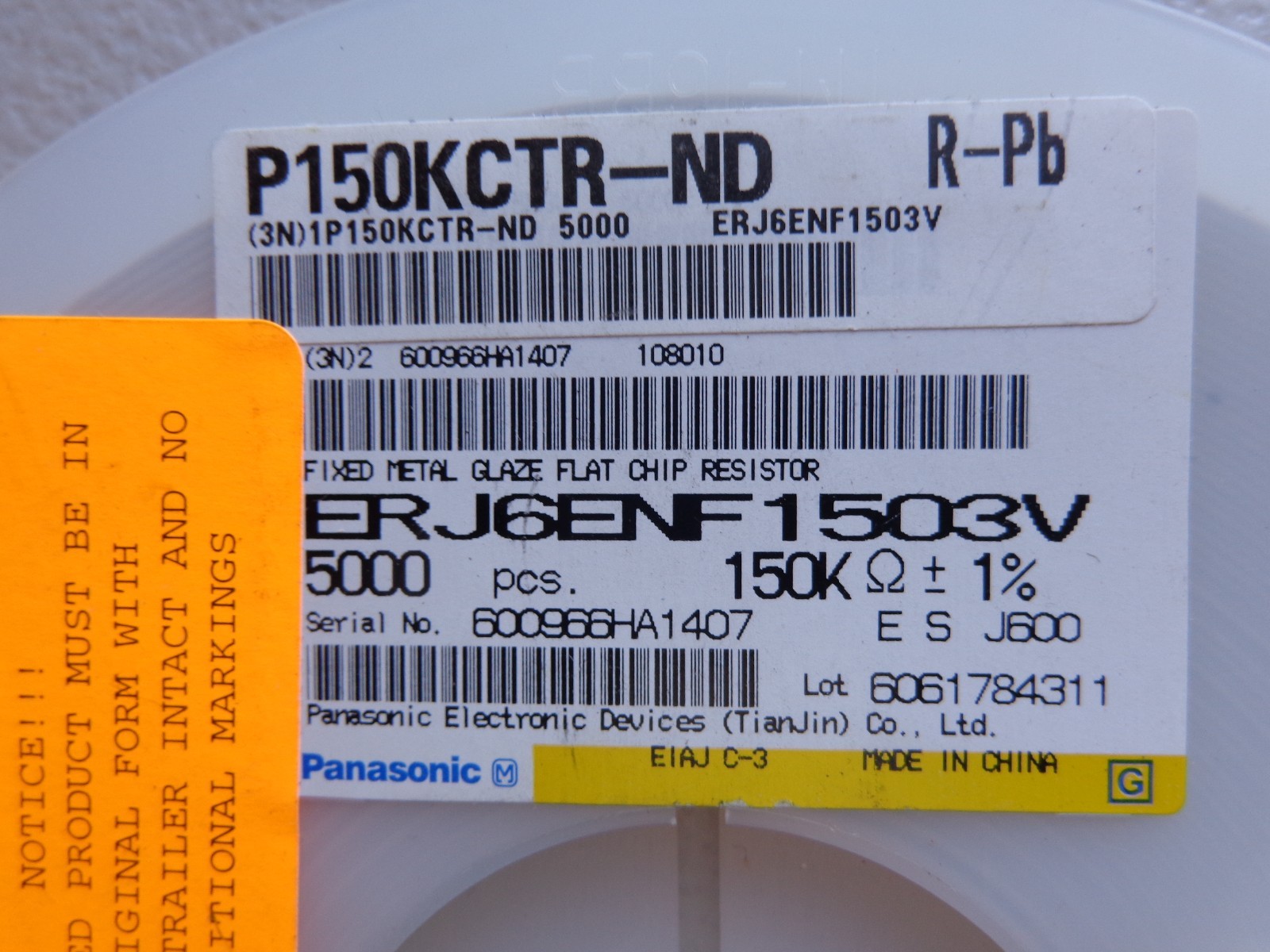 Panasonic ERJ-6ENF1503S 150K Ohm 1/8W 1% 0805 SMD Resistor | eBay