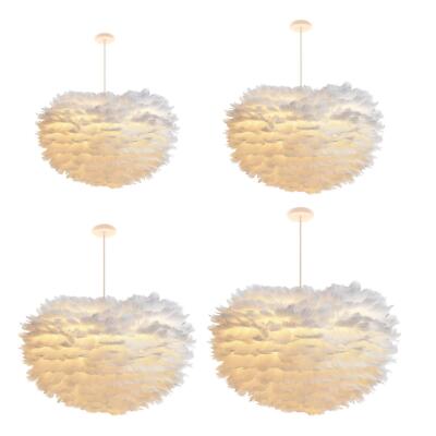 Novelty Feather Pendant Ceiling Light Chandelier LED Hanging Lamp ...
