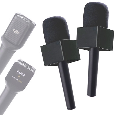 2 Interview Handles + Flags for DJI Mic, Rode GO, Rode Pro Wireless ...