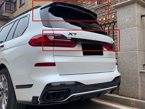 For 2019-24 BMW G07 X7 Carbon Fiber Look Rear + Middle Trunk Spoiler ...