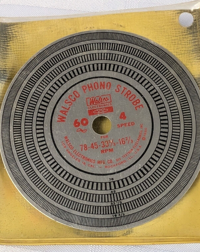 WALSCO PHONO STROBE 78-45 33-1/3-16-2/3 RPM WITH CASE RECORD PLAYER ...