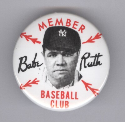 Babe Ruth Baseball Club Member Pin-back Button 1-1/2 inches | eBay