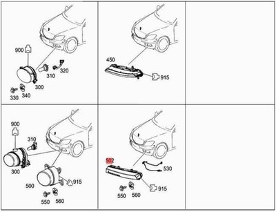 Genuine MERCEDES C204 S204 W204 C-CLASS W204 Daytime running lamp ...