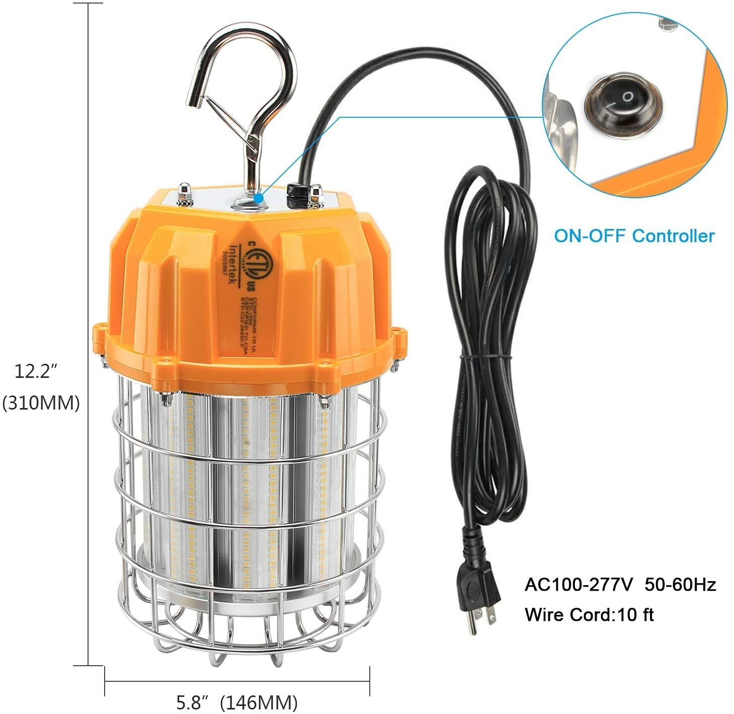 LED Temporary Work Light 80W 11200LM High Bay Portable Construction ...