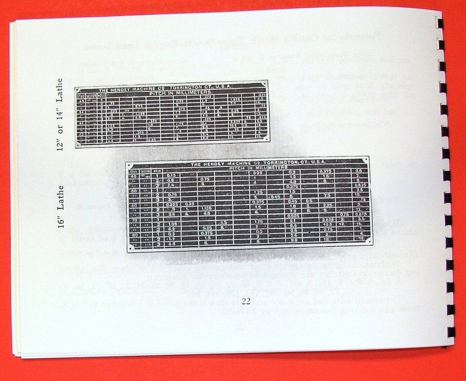 HENDEY OLD Metal Lathe Operator's Owner's Hand Book Manual 0360 | eBay