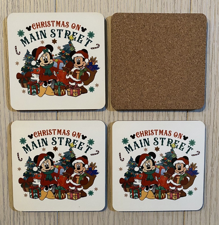 Disney Inspired Christmas coaster set, Set Of 4 | eBay