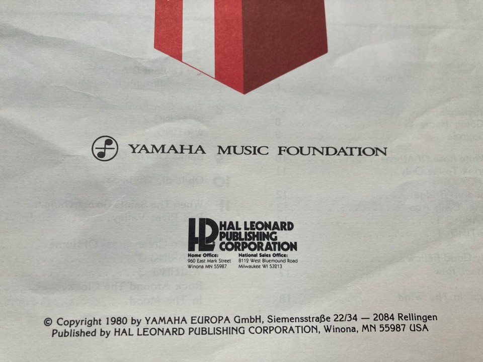 Yamaha Electone Organ Course Step 1 1980 Hal Leonard USA | eBay UK