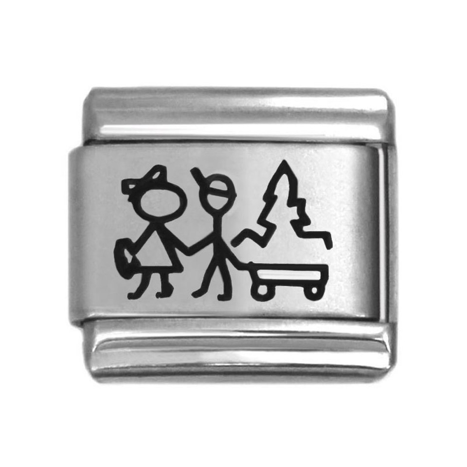 Laser Italian Charm 9mm Stainless Steel Bracelet Link Charms ...