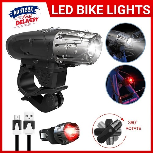 Waterproof Rechargeable LED Bike Bicycle Light USB Cycle Front Back ...