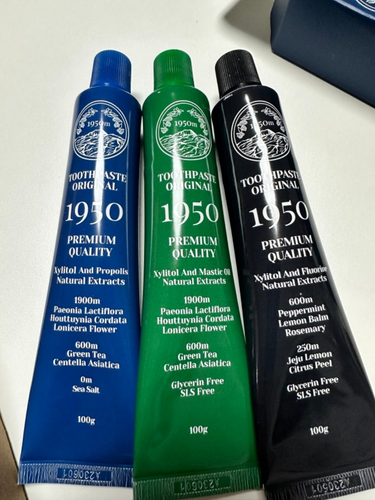 1950 Jeju Premium Organic Toothpaste Set/ Herbs, Citrus, Mineral Salt 3 ...