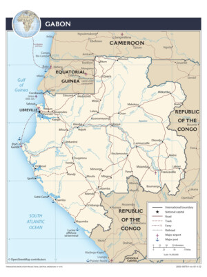Gabon Road Highway Transportation Map Country Nation Poster Print | eBay
