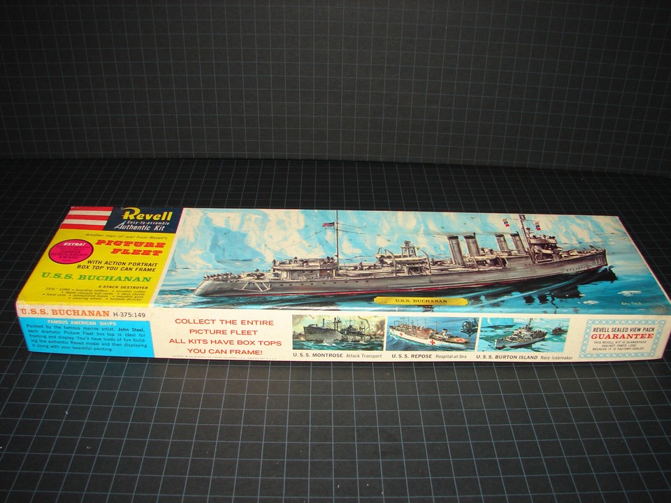 1960 ~ Revell ~ USS BUCHANAN 4 Stack Destroyer ~ Rare Picture Fleet | eBay