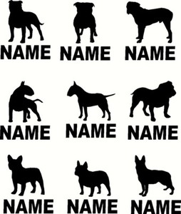 dog stickers personalised name car wall window kennel vinyl decal dog ...