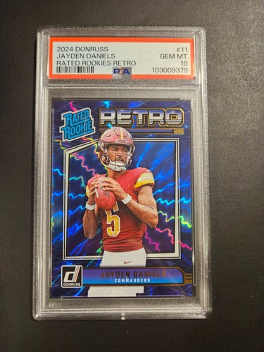 2024 PANINI DONRUSS RATED ROOKIES RETRO #11 JAYDEN DANIELS ROOKIE RC ...