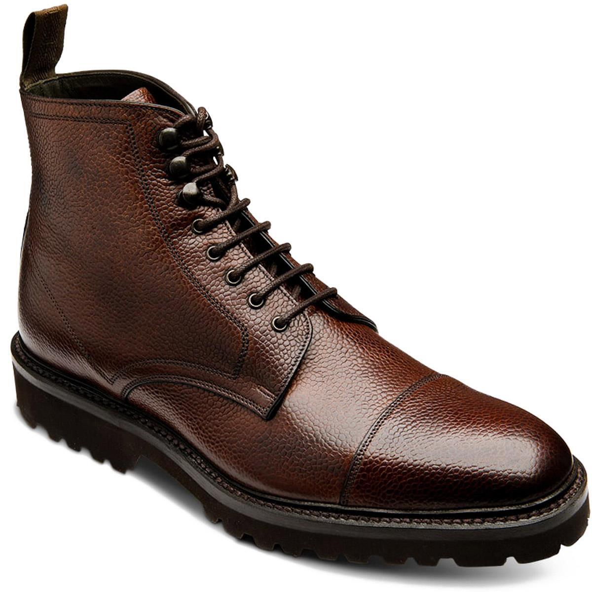 Loake Shoes Mens Leather Aquarius Boot Dark Brown Grain Sizes 7 to 11 ...