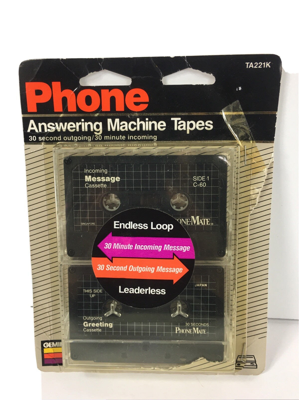 Vintage Phone Mate Answering Machine Tapes Cassette Gemini TA221K 1998 | eBay