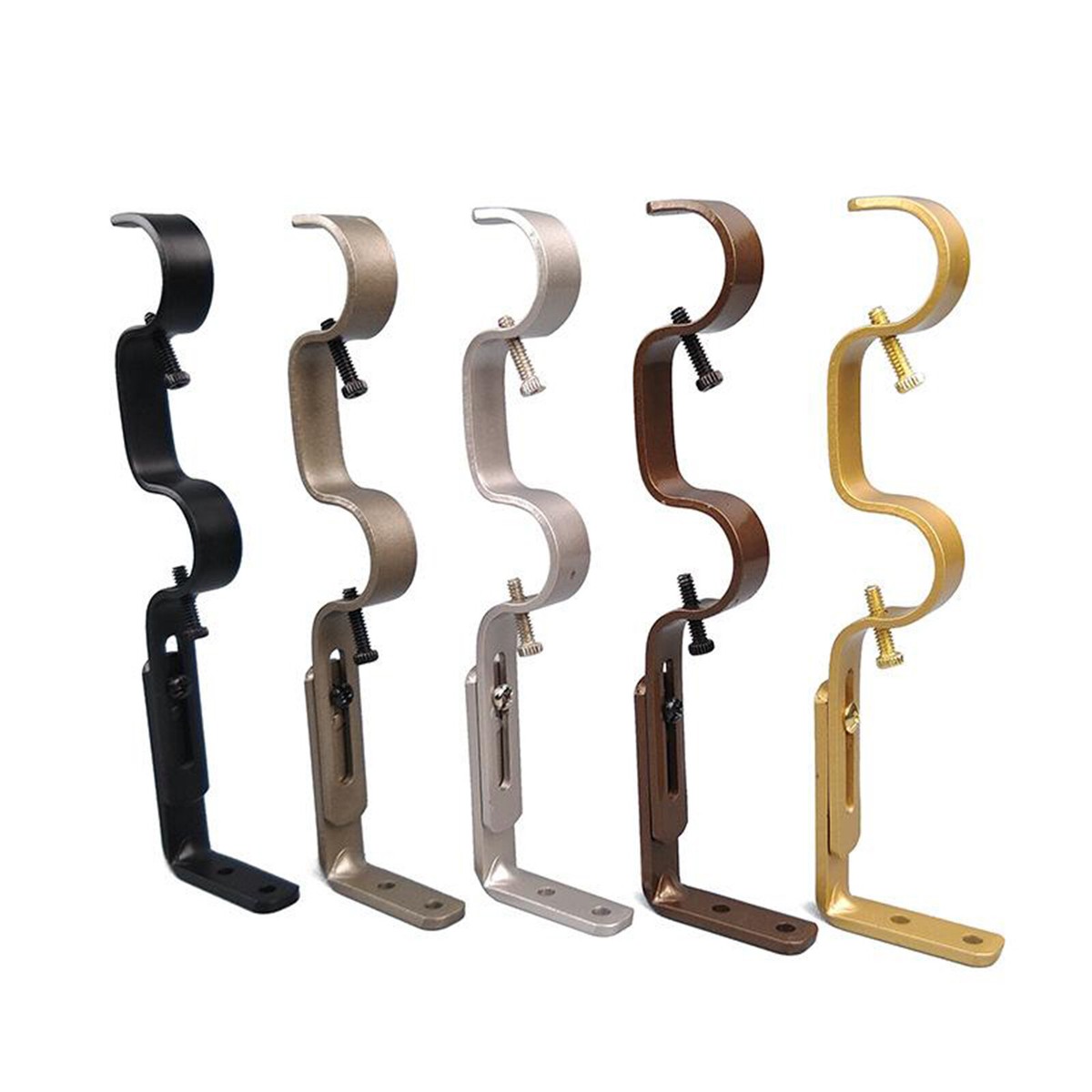 Curtain Rod Ceiling Brackets Rod Desyne Bronze Steel Single 3 In.