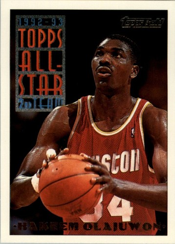 1993-94 Topps Gold Houston Rockets Basketball Card #116 Hakeem Olajuwon ...