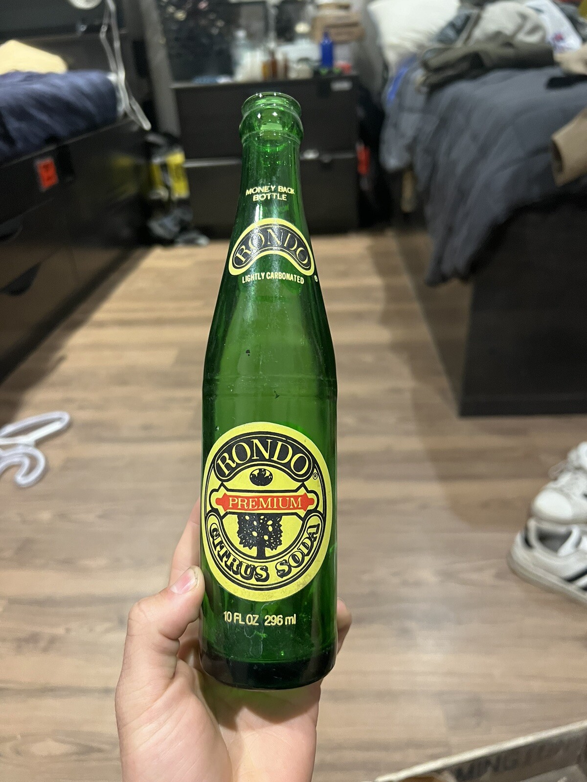 Vintage Rondo Citrus Soda Bottle 10oz Unusual ACL Green Bottle | eBay