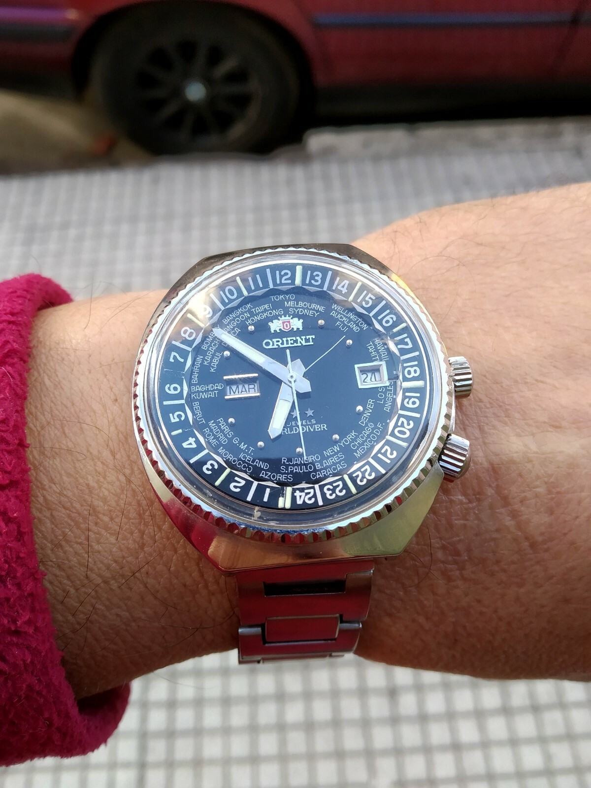ORIENT World DIVER GMT Automatic RARE UNIQUE 2 CROWNS BIG JUMBO ...