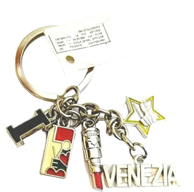 I Love Venice, Venezia Keychain Italy Charm Souvenir Silvertone Metal ...