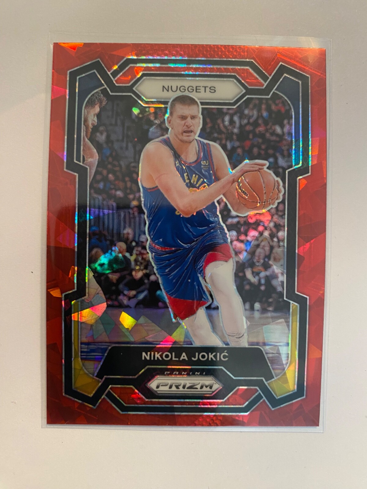 2023-24 Panini Prizm Nikola Jokic Red Cracked Ice #17 Denver Nuggets SP ...