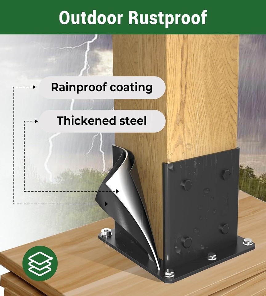 6x6 Post Base 4 Pcs Standoff Deck Post Anchor for Concrete Heavy Duty ...