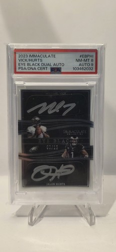 2023 Immaculate NFL Eye Black Dual Auto Vick / Hurts EBPHI PSA8 DNA9 #3/15 Pop 1 | eBay