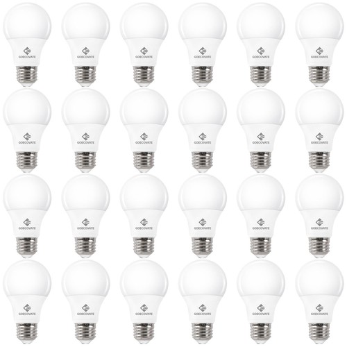 A19 8W Light Bulbs 24 Pack Non-Dimmable Neutral White 4000K Led Light ...