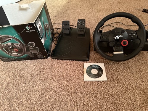 LOGITECH DRIVING FORCE GT RACING WHEEL W/ FOOT PEDALS, Tested, No Power ...