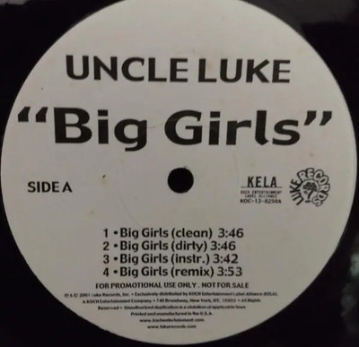 Uncle Luke Big Girls Vinyl Single 12inch Luke Records | eBay Australia