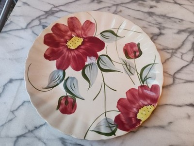 Blue Ridge Southern Potteries 9.5" Plate Red Flowers 15A No Chips | eBay