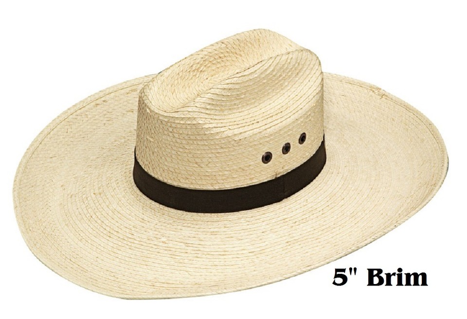 Guatemalan Palm Leaf Straw ~COWBOY HAT - WIDE 5" BRIM~ Western Eyelets ...