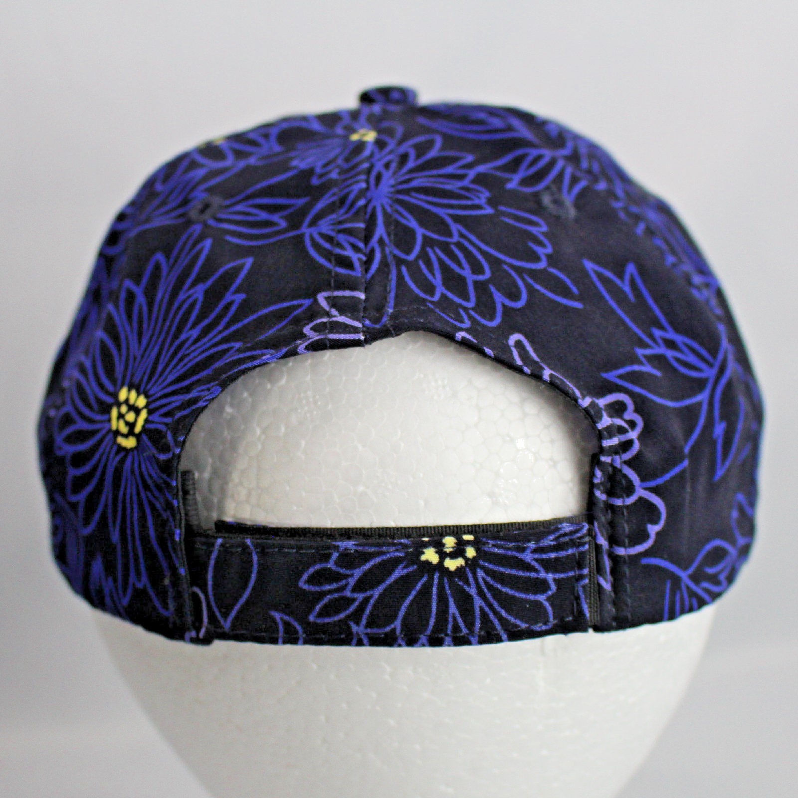 EP Pro Ladies Golf Ball Cap Black Purple and Yellow Flowers Adjustable ...