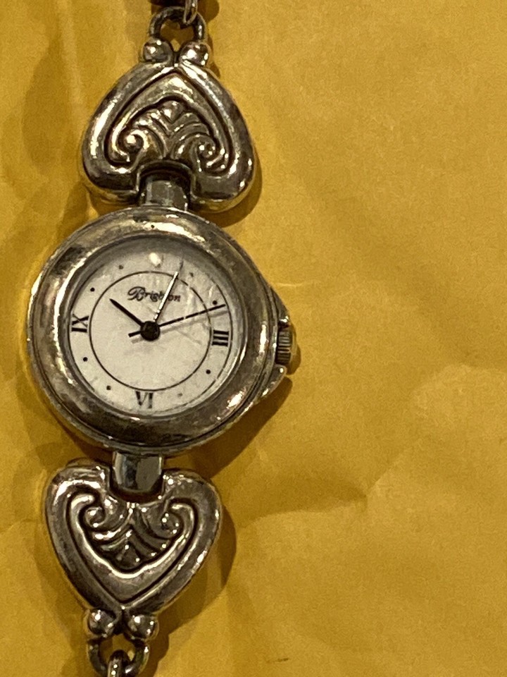 Brighton BRISTOL BLAIRE Silver Hearts Barrels Toggle Watch, EUC New ...