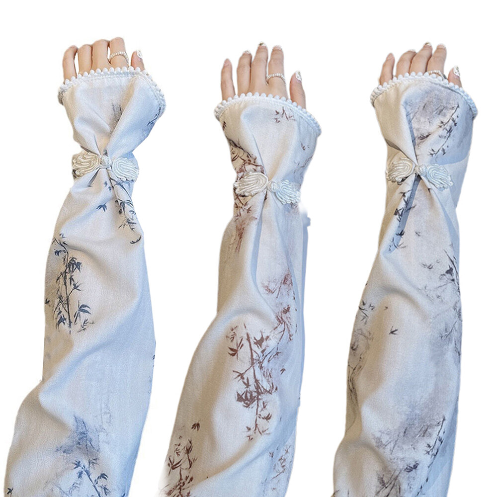 Chinese Style Ice Silk Arm Sunscreen Sleeves Sun Protection Cuffs ...