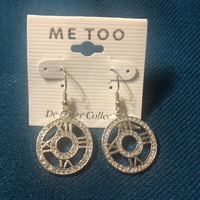 Me Too Clock Earrings Crystal Rhinestone Dangle Women Fashion Jewelry ...