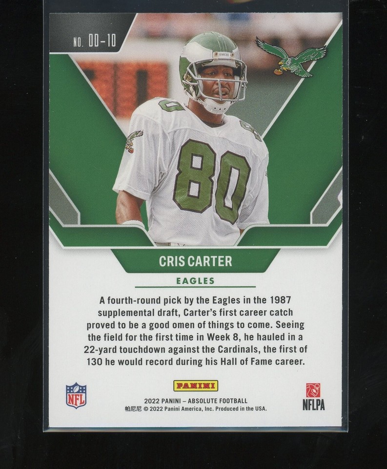 2022 Panini Absolute Cris Carter DRAFT DIAMONDS insert Philadelphia ...