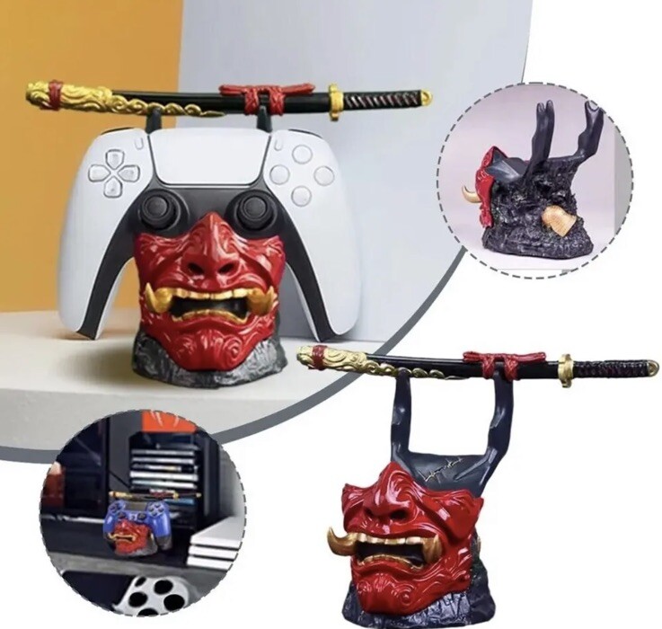 Ghost of Tsushima Gaming Controller Holder Samurai Mask Stand for PS5 ...