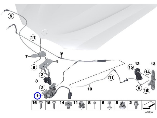 Motorhaubenschloss BMW X3 F25 Schloss Motorhaube 7224883 51237224883 ...