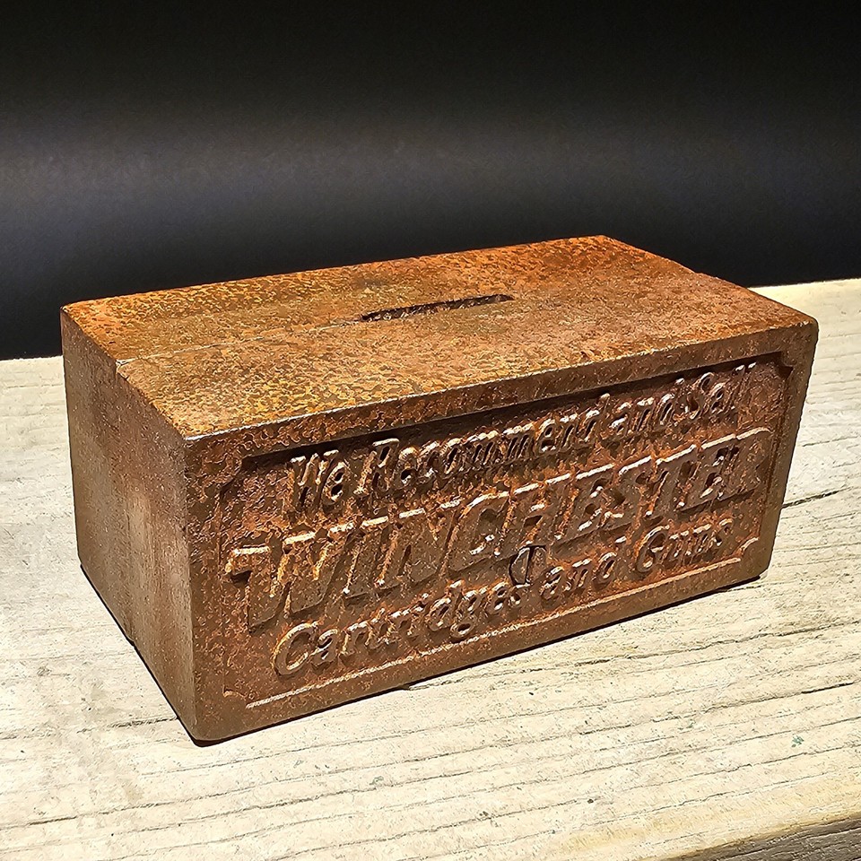 Vintage Antique Style Cast Iron Winchester Coin Bank | eBay