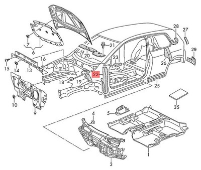 Genuine VW e-Golf Golf R32 wing closing element insulation 5G0821111C ...
