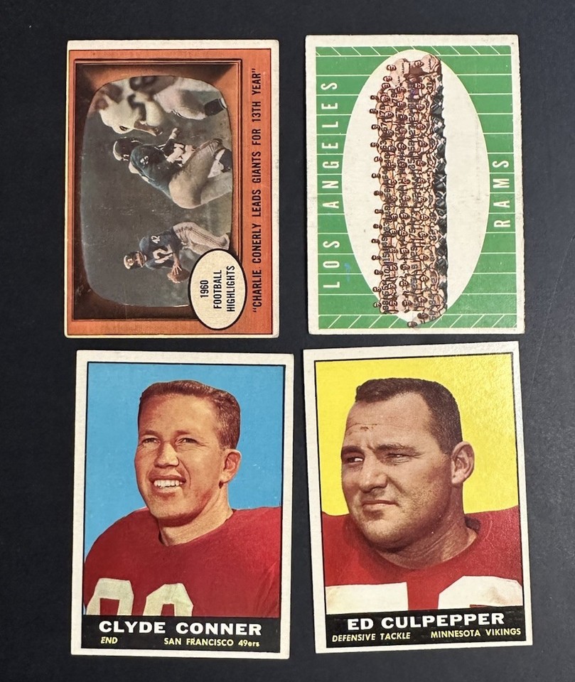 1961 Topps Football Lot of 17 Cards, Read Notes. Overall VG + | eBay